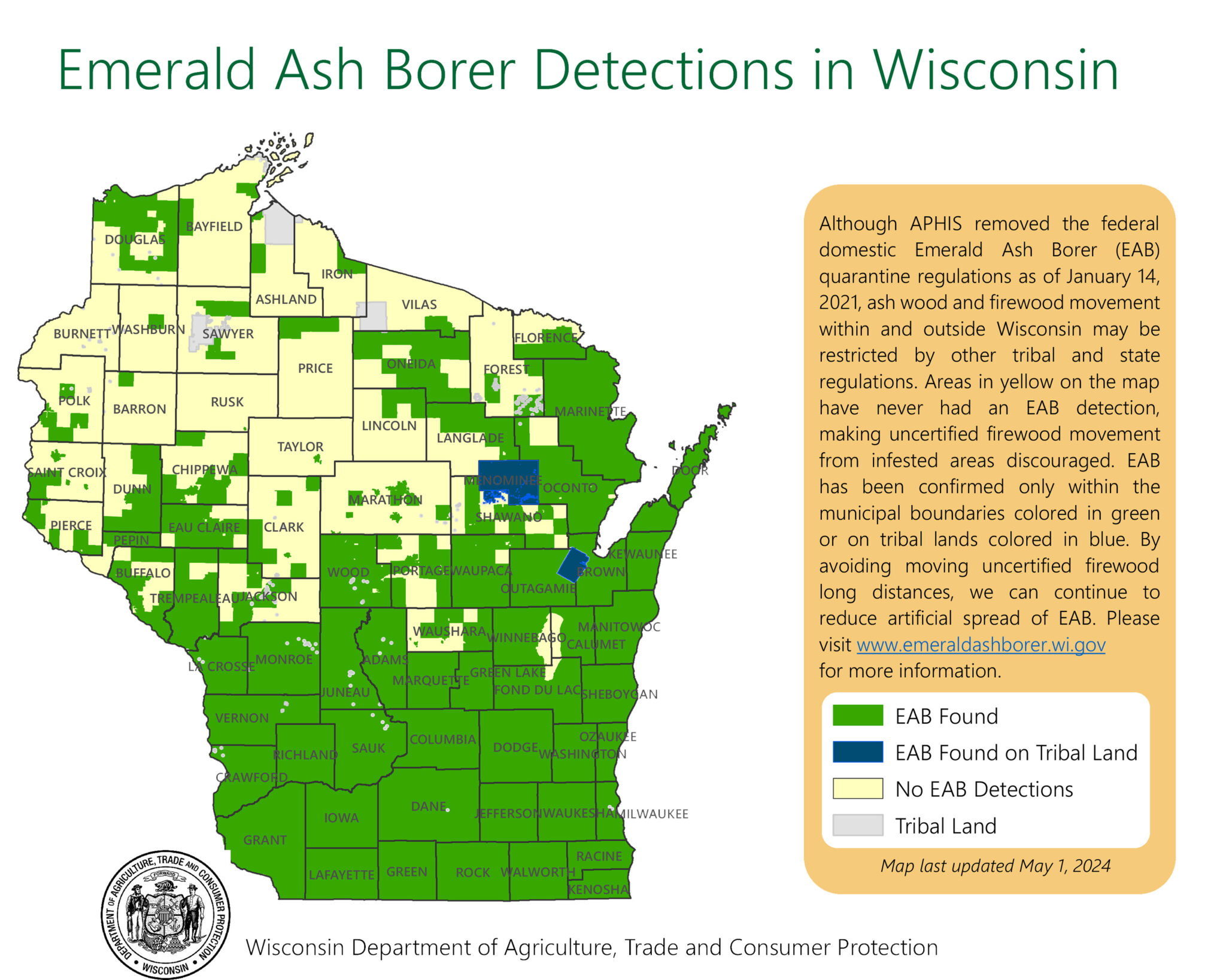 Emerald Ash Borer Detected In Washburn, Taylor Counties