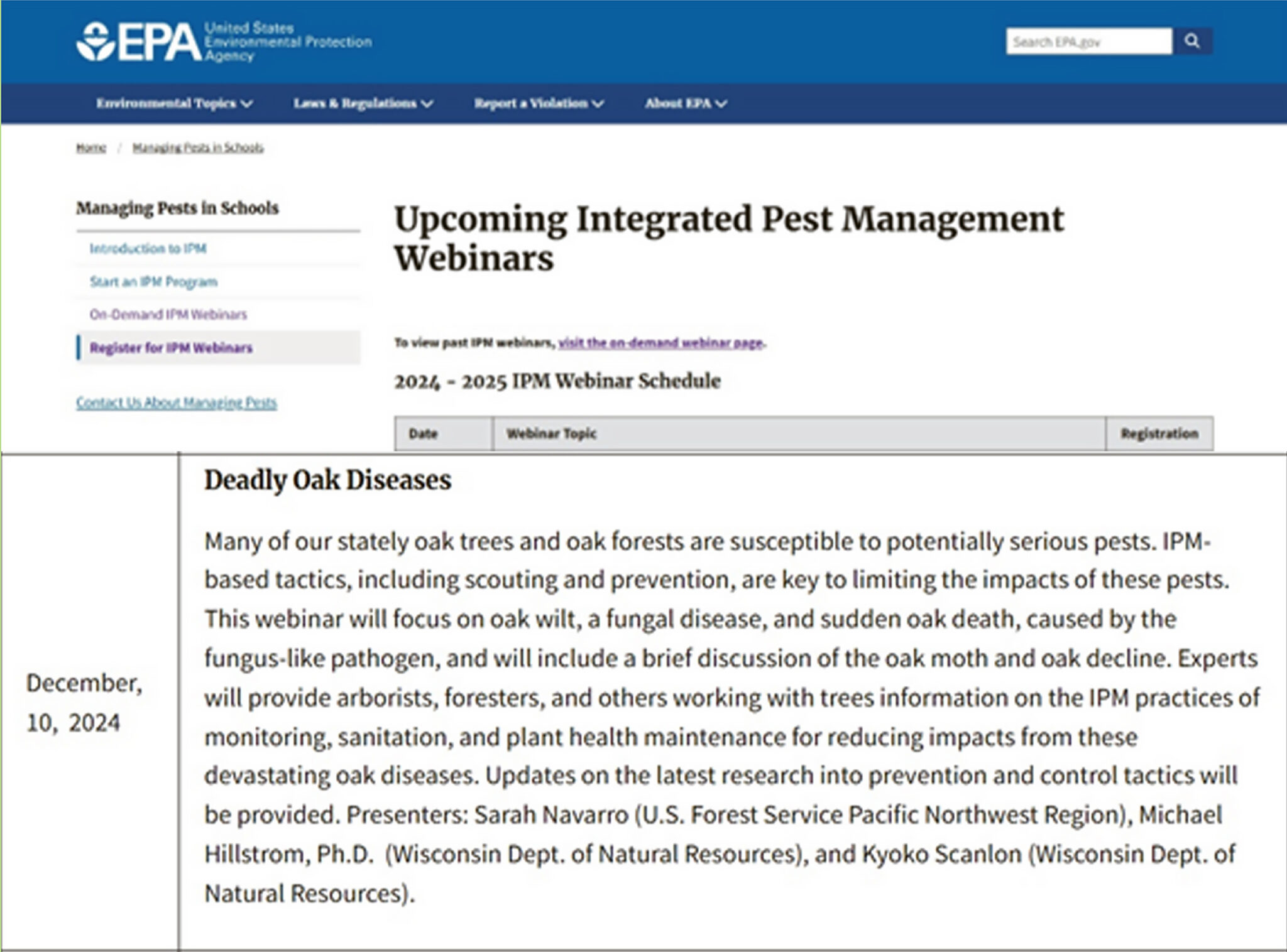 Forest Health Staff To Join Oak Disease Webinar